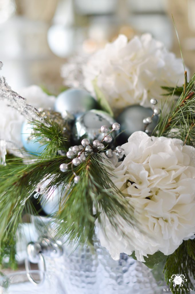 Simple, Intimate, Ice Blue Christmas Table - Kelley Nan