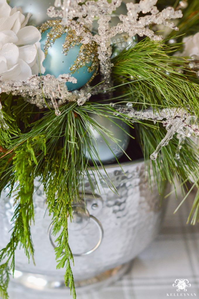Simple, Intimate, Ice Blue Christmas Table - Kelley Nan
