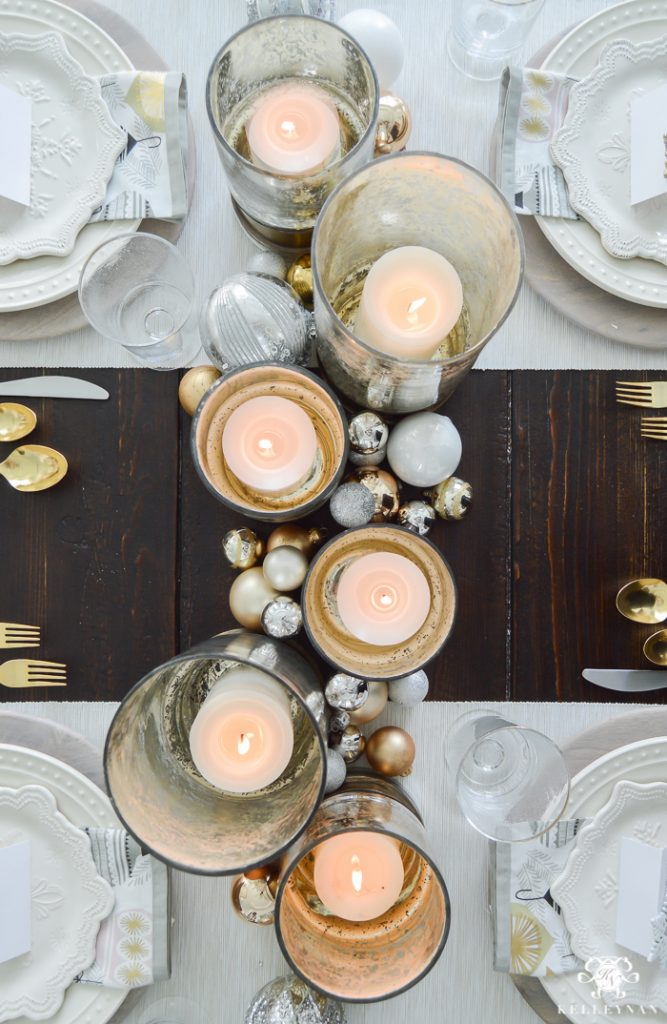 Simple Snowflake Christmas Dinner Tablescape - Kelley Nan