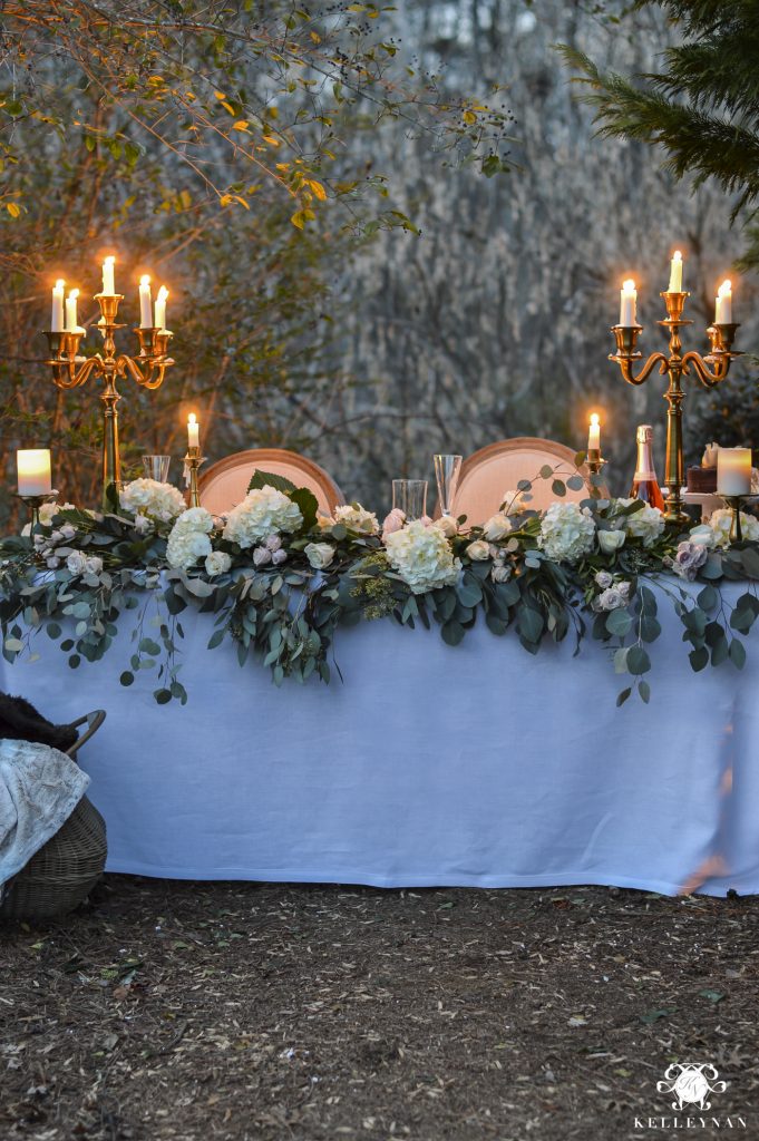 Romantic Outdoor Sweetheart Table - Kelley Nan