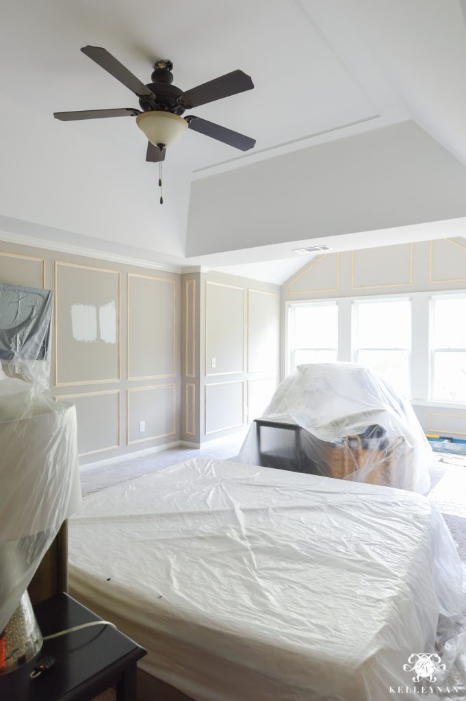 One Room Challenge- Week 2: Paneled Bedroom Walls and the Painting ...