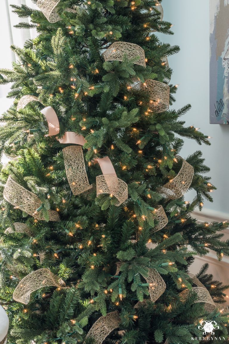 How to Decorate a Christmas Tree with Ribbon - Kelley Nan