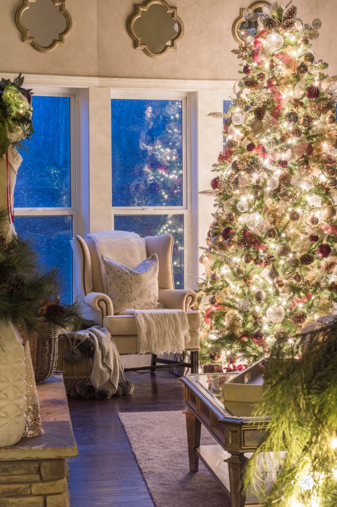 Nighttime Christmas Home Tour with Magical, Glowing Twinkle Lights ...