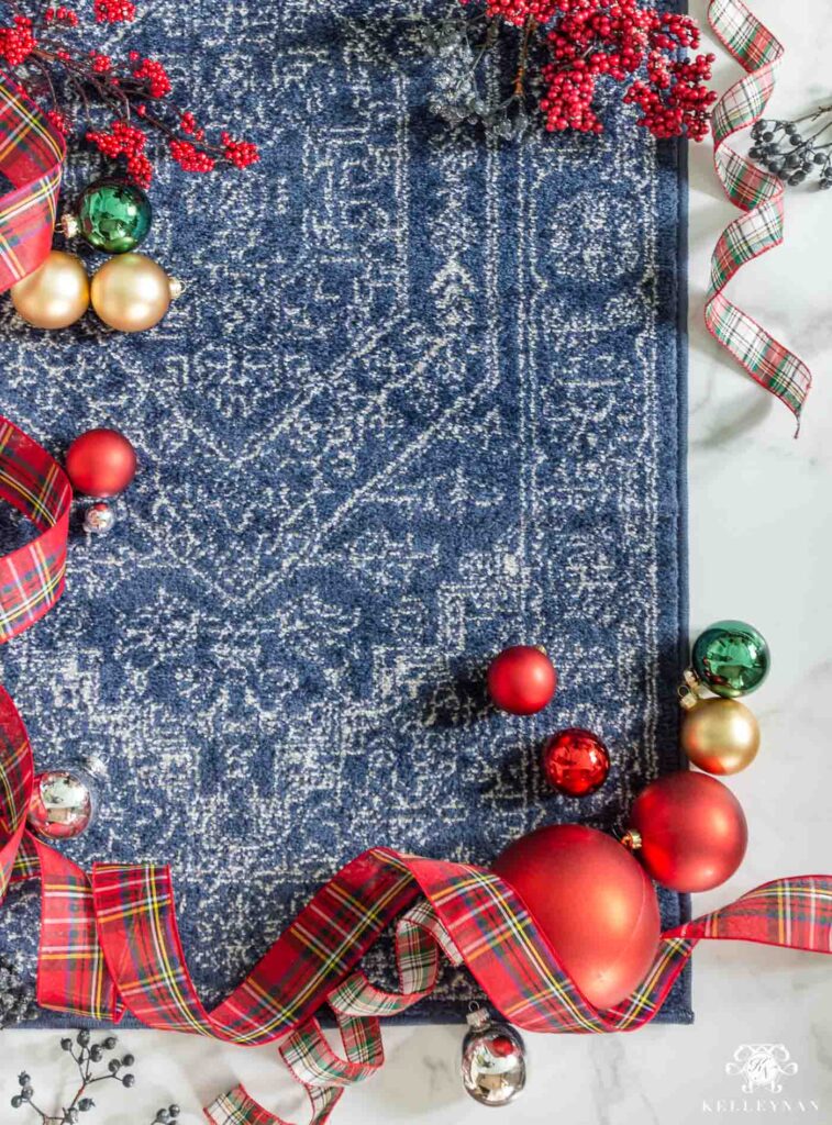 5 Christmas Color Schemes with Coordinating Rugs - Kelley Nan