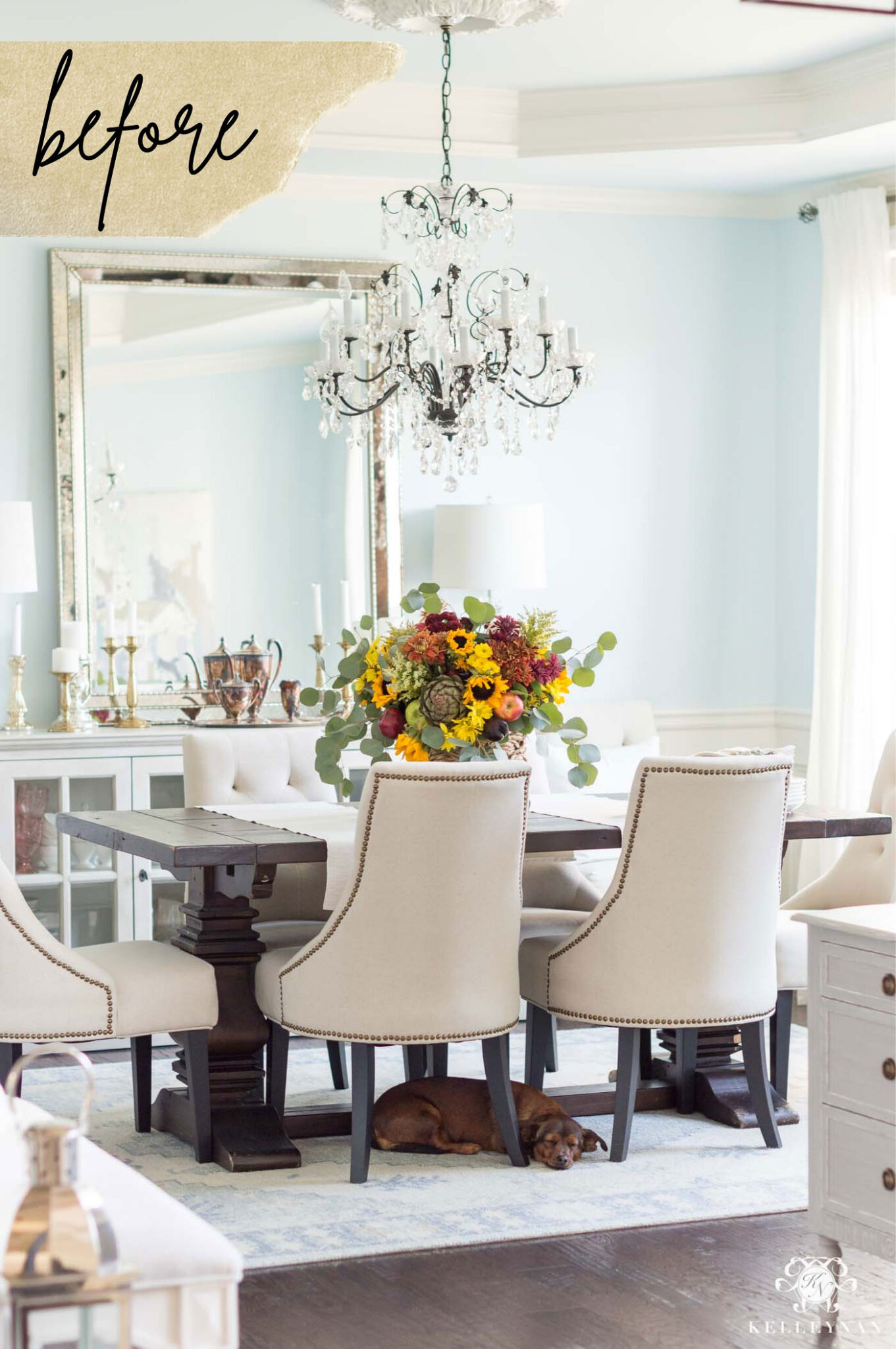 Dining Room Makeover Reveal in Sherwin Williams Iron Ore - Kelley Nan