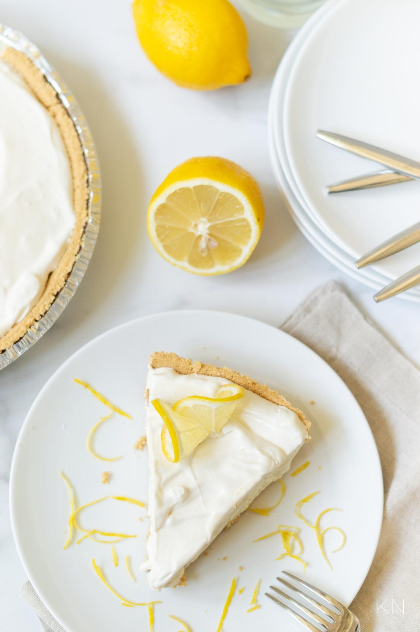 Four Ingredient (No Bake) Easy Lemon Icebox Pie Recipe - Kelley Nan