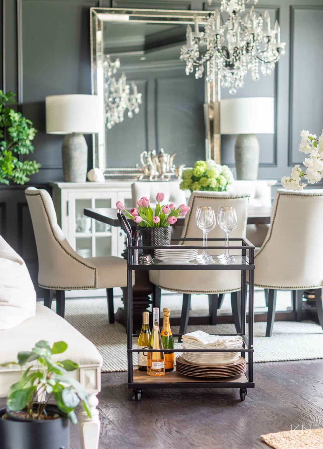 40 Bar Cart Ideas & Ways to Use Bart Carts Around the House- Kelley Nan