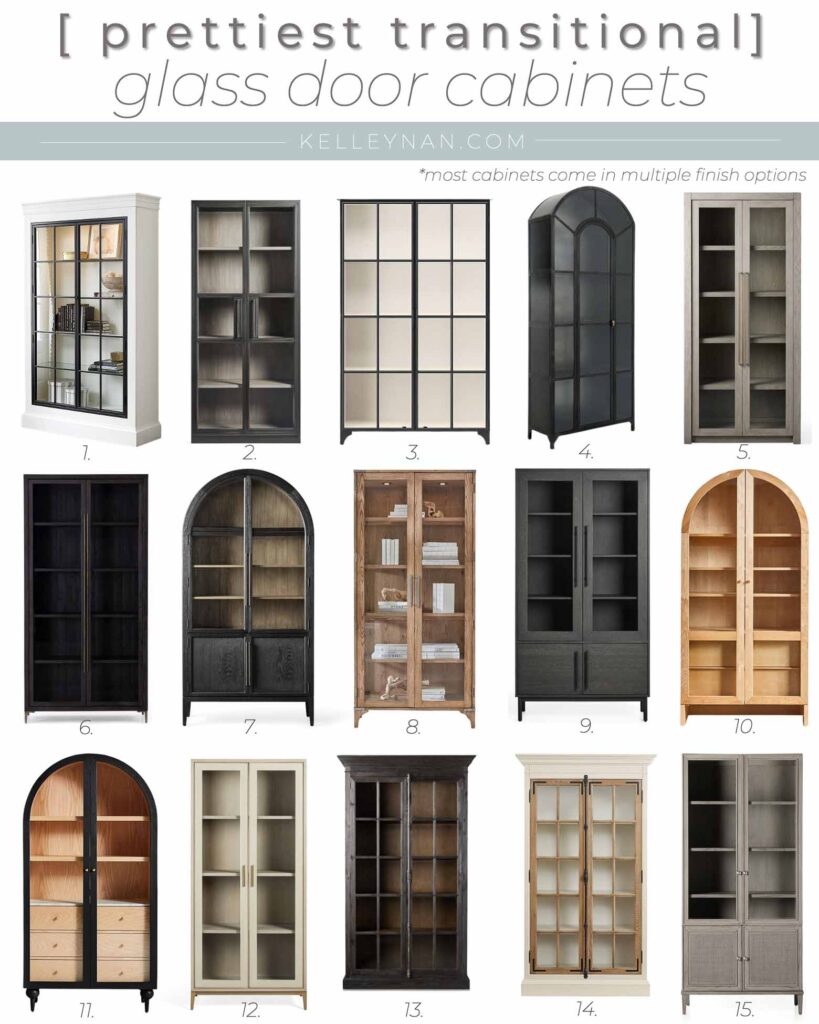15 Prettiest Glass Door Cabinets (& How to Style Them) - Kelley Nan