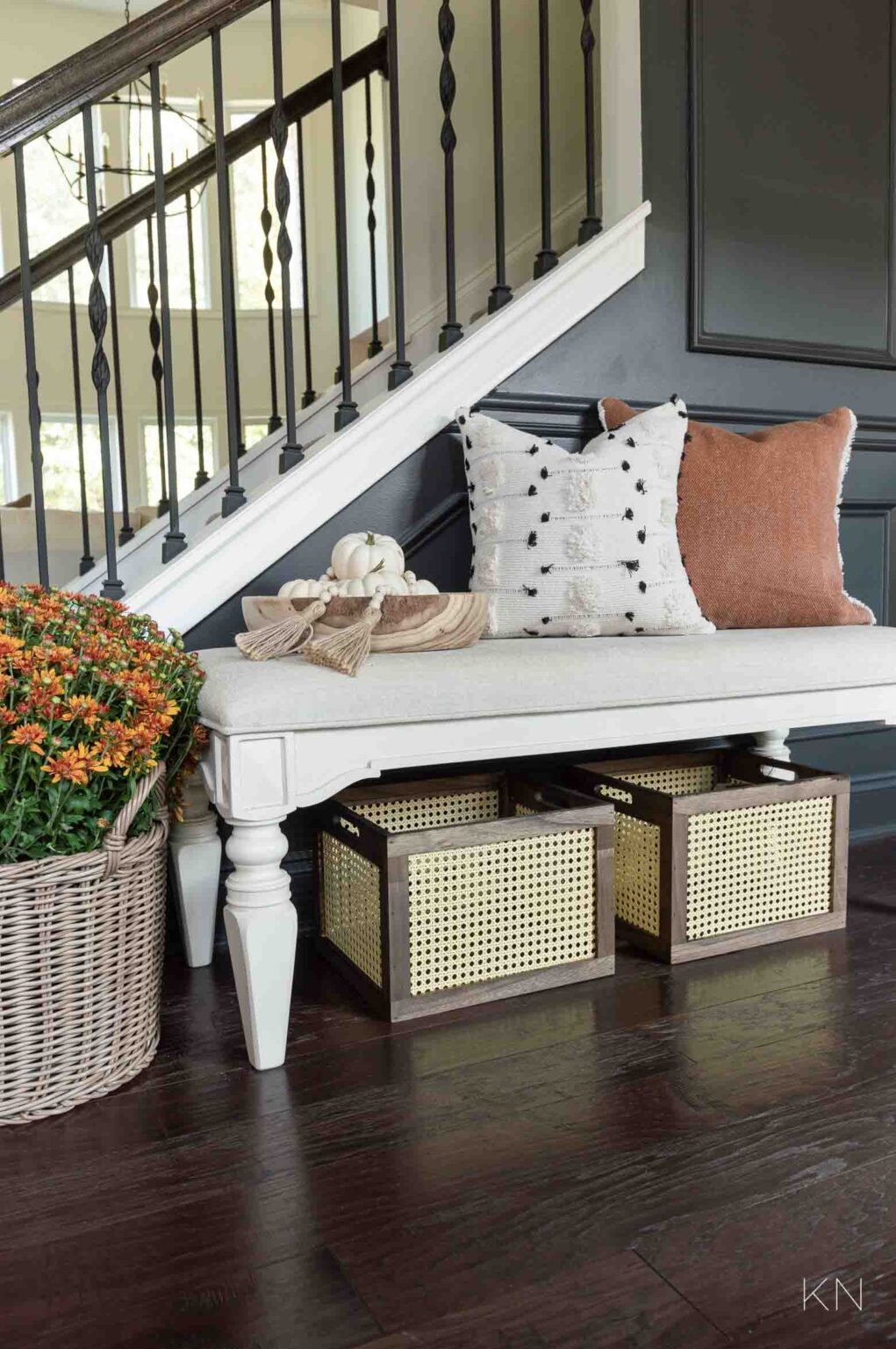 Affordable Fall Entry Decor & a Fall Styled Bench - Kelley Nan