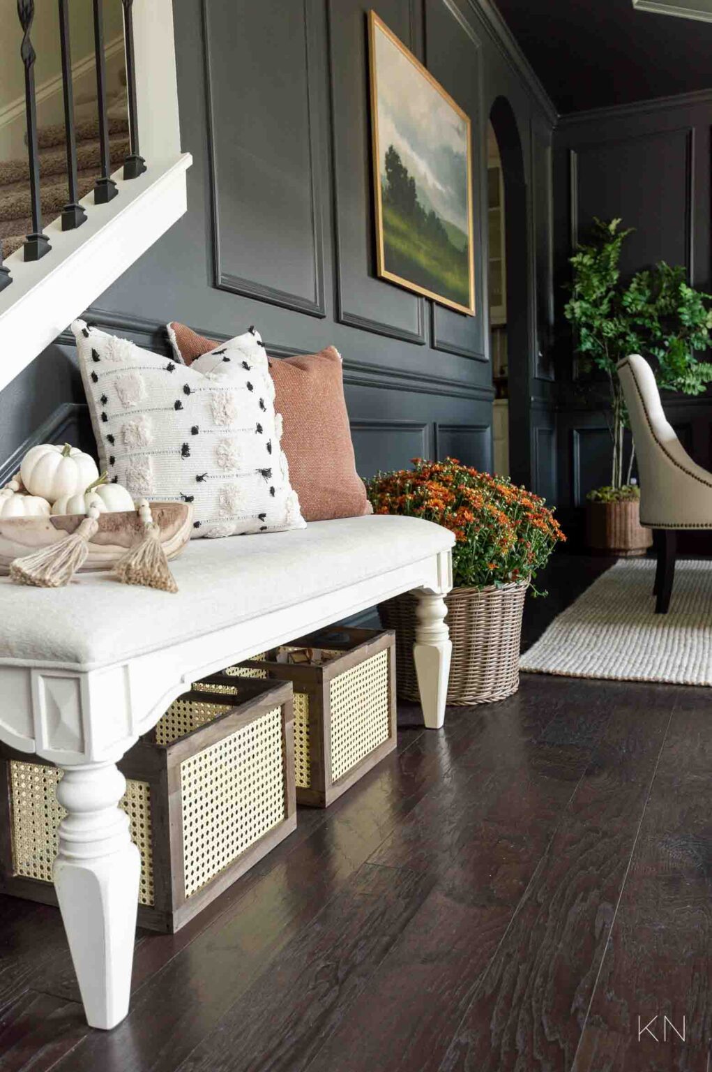 Affordable Fall Entry Decor & a Fall Styled Bench - Kelley Nan