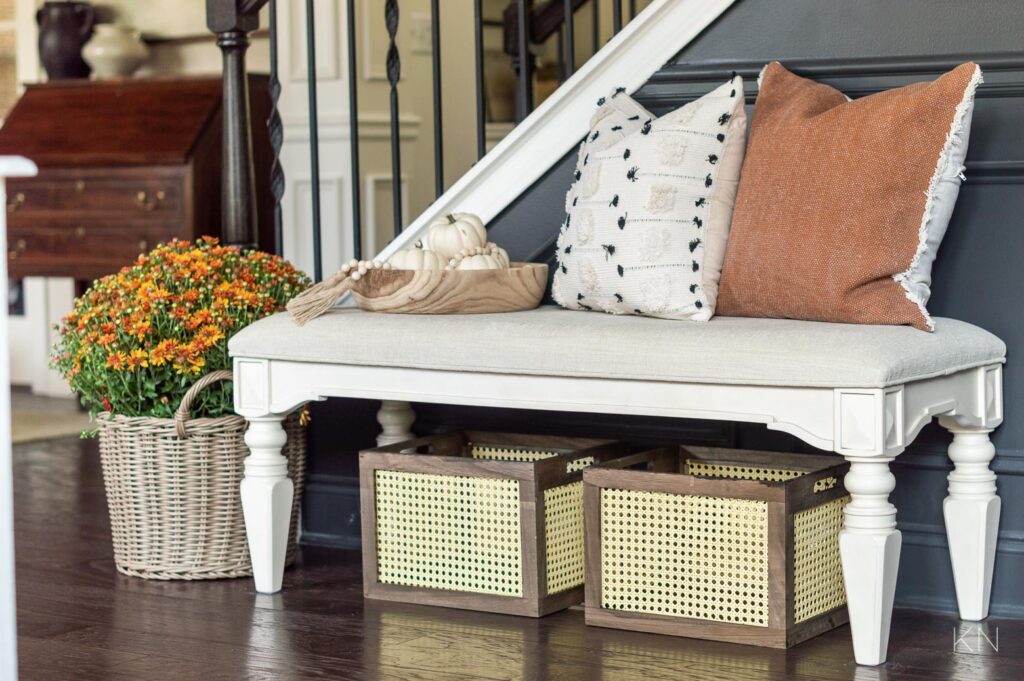 Affordable Fall Entry Decor & a Fall Styled Bench - Kelley Nan