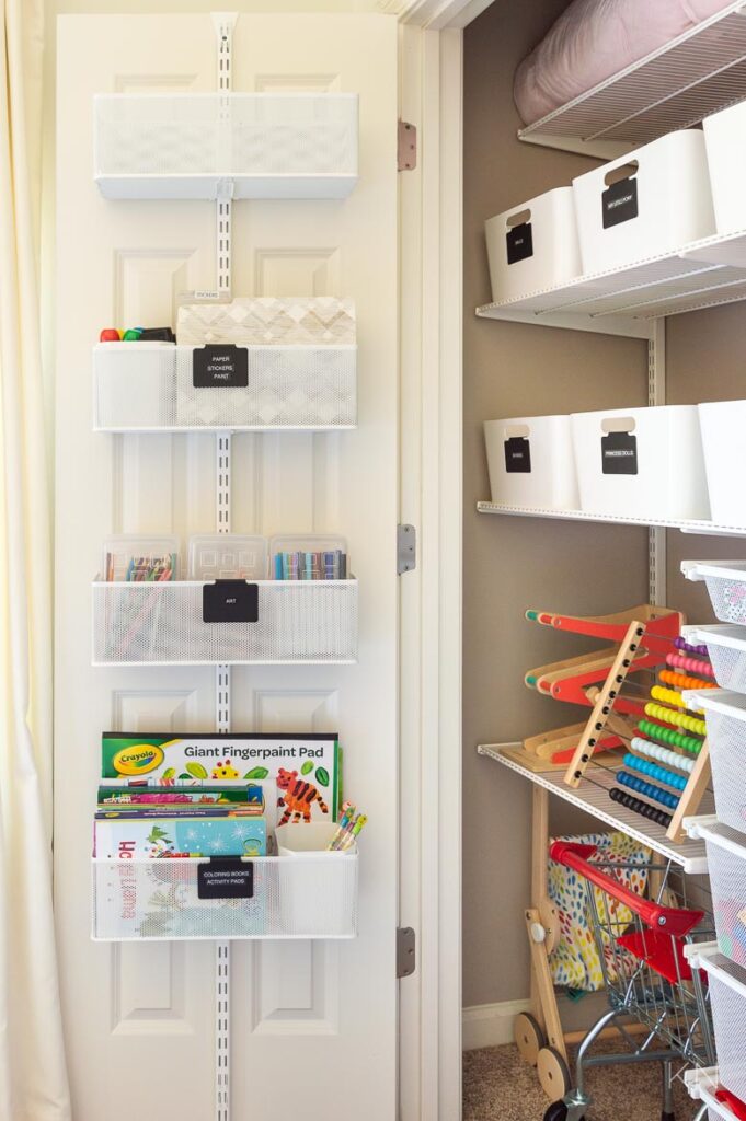 Playroom Storage Ideas & Playroom Closet Organization - Kelley Nan