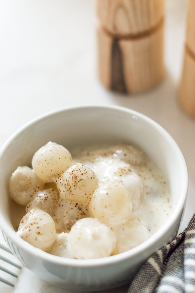 Creamed Onions with Homemade Cream Sauce - Kelley Nan