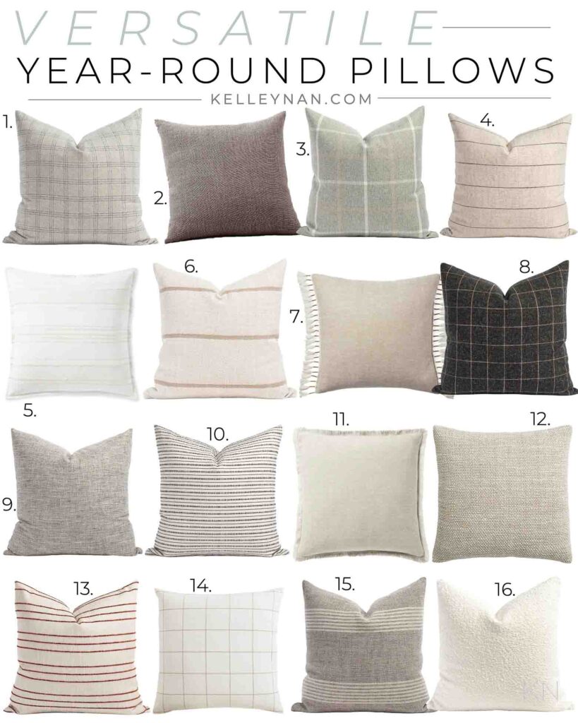 Versatile, Year-Round Neutral Pillows - Kelley Nan