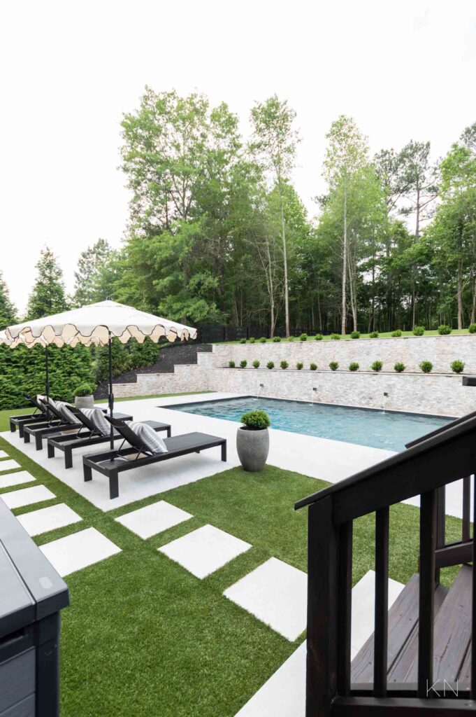 Hamptons Style Pool Reveal - Kelley Nan