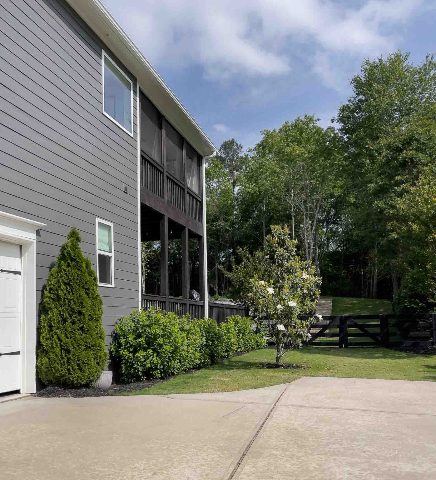 Benjamin Moore Kendall Charcoal Exterior Makeover - Kelley Nan