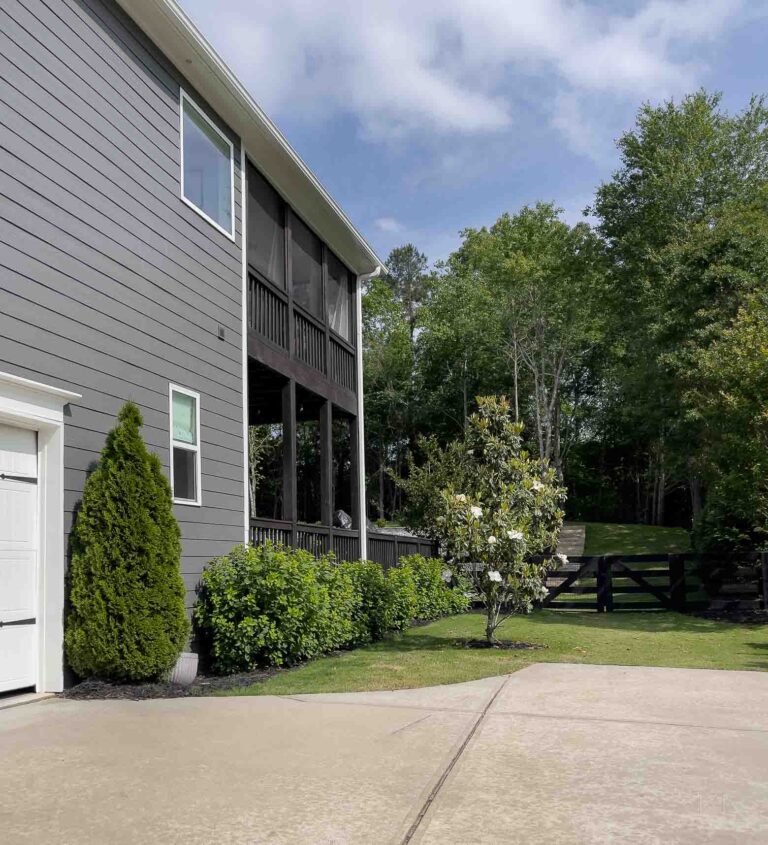 Benjamin Moore Kendall Charcoal Exterior Makeover - Kelley Nan