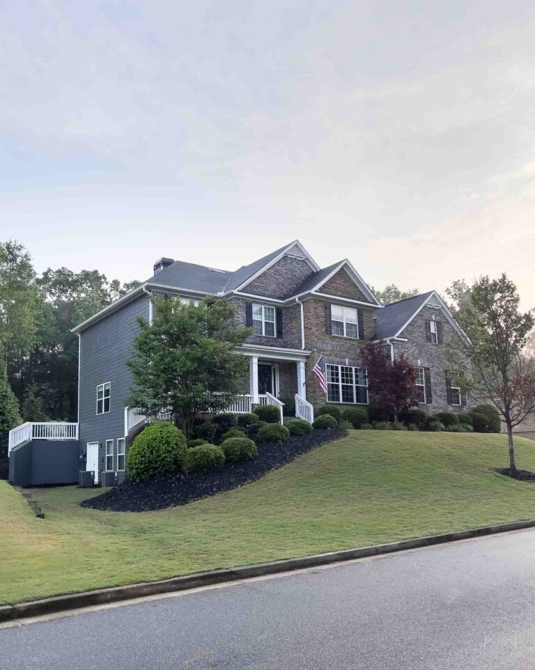 Benjamin Moore Kendall Charcoal Exterior Makeover - Kelley Nan