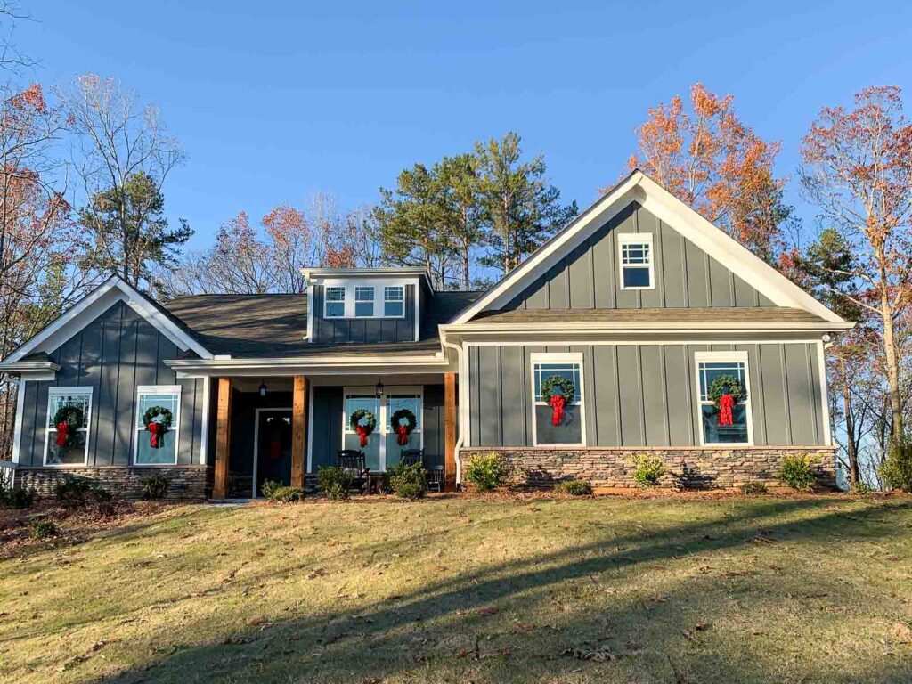 Benjamin Moore Kendall Charcoal Exterior Makeover - Kelley Nan