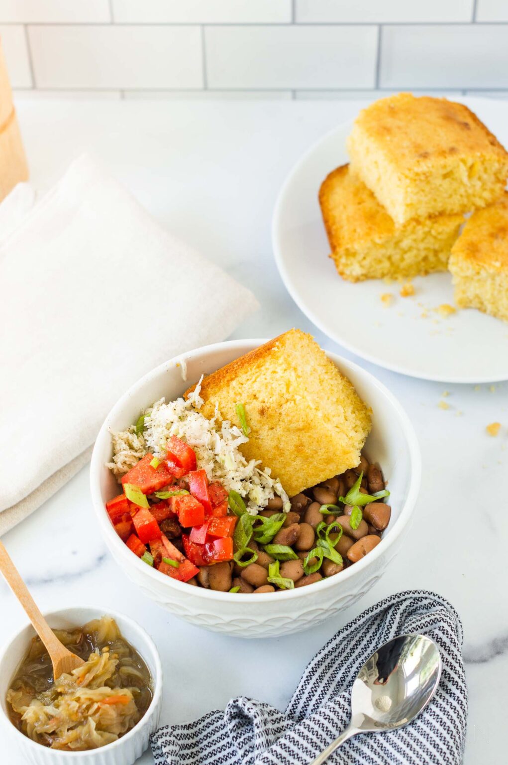The Ultimate Southern Comfort Food - Beans and Cornbread Bowl - Kelley Nan