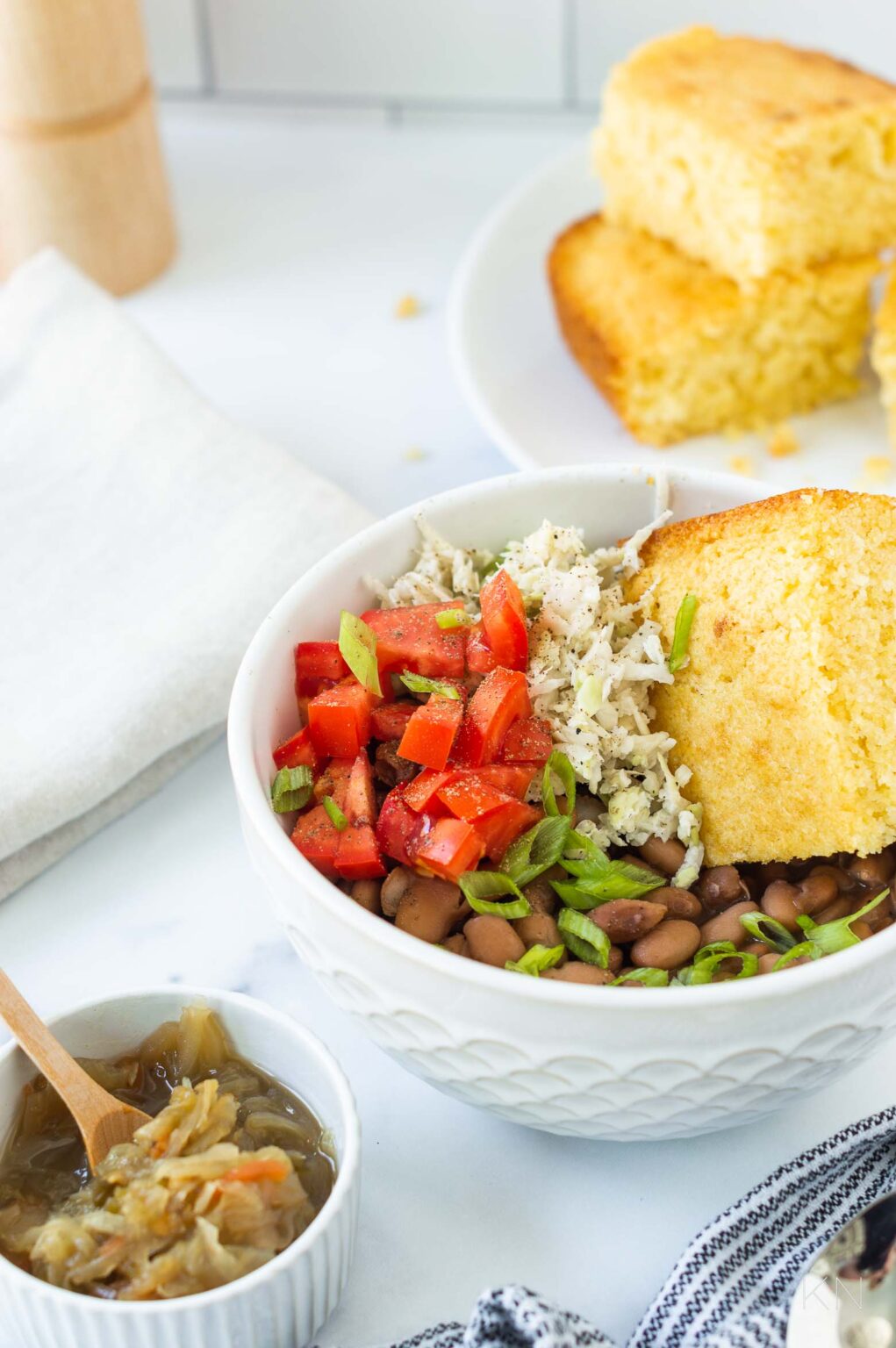 The Ultimate Southern Comfort Food - Beans and Cornbread Bowl - Kelley Nan