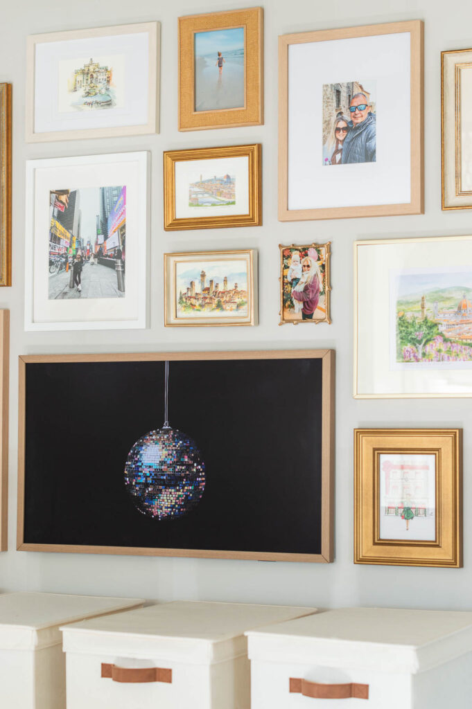 Frame TV Gallery Wall - I'm Head Over Heels for My Office Art Wall ...