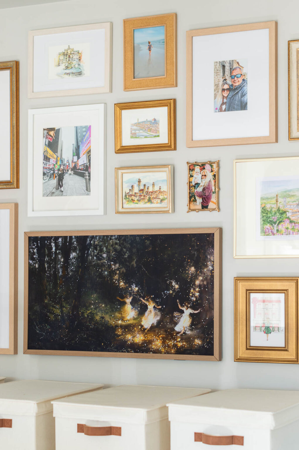 Frame TV Gallery Wall - I'm Head Over Heels for My Office Art Wall ...