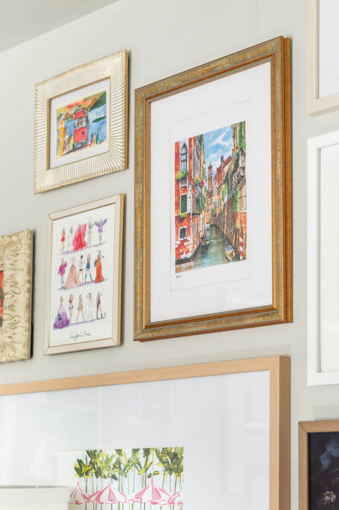 Frame TV Gallery Wall - I'm Head Over Heels for My Office Art Wall! - Kelley Nan